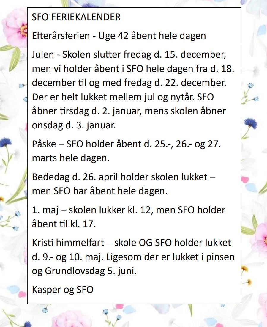 Feriekalender - Landsbyskolen